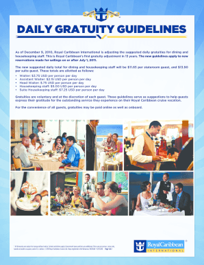 Fillable Online DAILY GRATUITY GUIDELINES Fax Email Print - pdfFiller