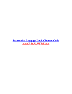 Fillable Online Samsonite Tsa Padlock Reset Fax Email Print - pdfFiller