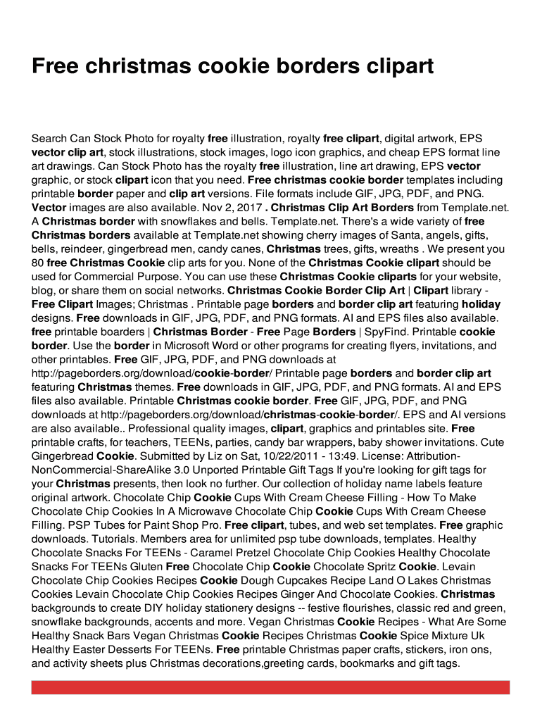 Fillable Online Free christmas cookie borders clipart Fax Email Print ...