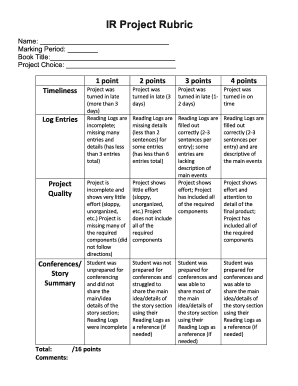 Fillable Online IR Project Rubric Fax Email Print - pdfFiller