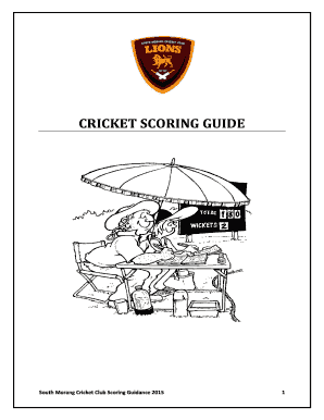Fillable Online CRICKET SCORING GUIDE Fax Email Print - pdfFiller