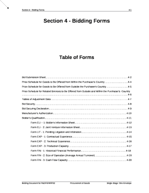 Section 4 - Bidding s template Doc Template | pdfFiller