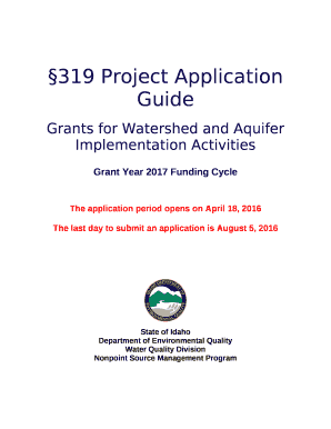 319 Project Application template - www2 deq idaho Doc Template | pdfFiller