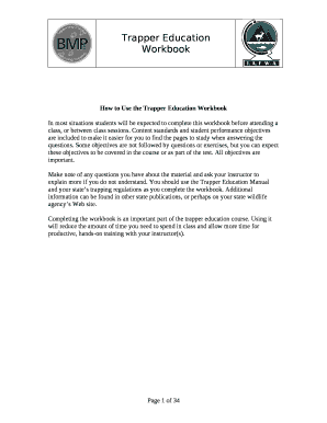 How to Use the Trapper Education Workbook Doc Template | pdfFiller