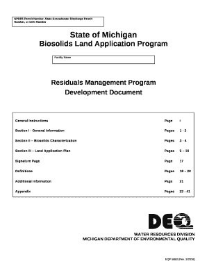 Biosolids Land Application Program Doc Template | pdfFiller