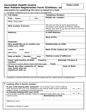 Cavendish Health Centre template Doc Template | pdfFiller
