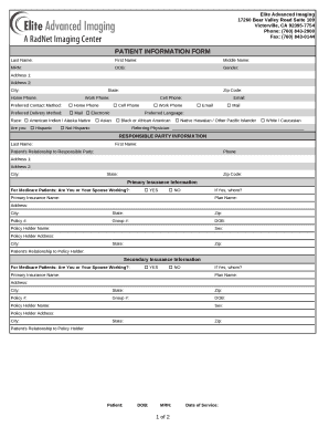 Elite Advanced Imaging Doc Template | pdfFiller