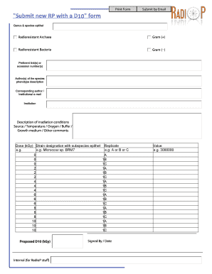 Fillable Online "Submit new RP with a D10" form Fax Email Print - pdfFiller