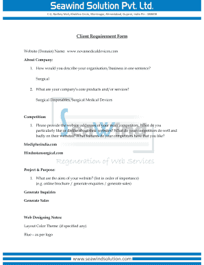Fillable Online Client Requirement Form Fax Email Print - pdfFiller