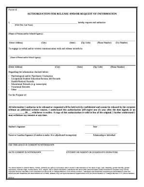 AUTHORIZATION FOR RELEASE AND/OR REQUEST OF INATION Doc Template ...