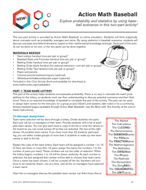 Fillable Online Action Math Baseball Fax Email Print - pdfFiller