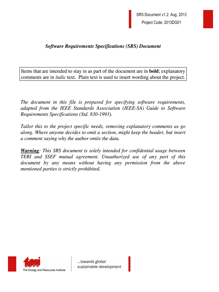 Fillable Online SRS Document v1 Fax Email Print - pdfFiller