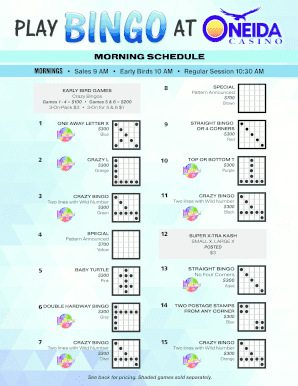 Fillable Online MORNING SCHEDULE Fax Email Print - pdfFiller