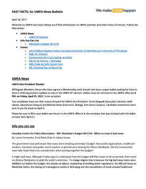 Fillable Online FAST FACTS: An UMFA News Bulletin Fax Email Print - pdfFiller