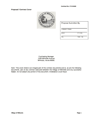 Proposal / Contract Cover Doc Template | pdfFiller