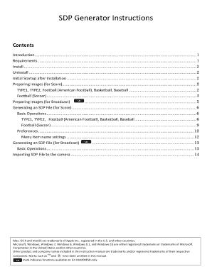 Fillable Online SDP Generator Instructions Fax Email Print - pdfFiller