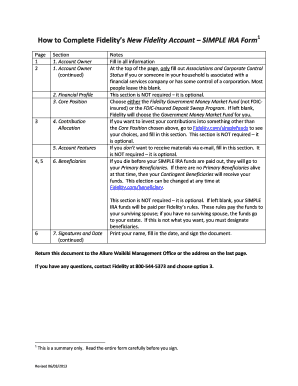 Fillable Online How to Complete Fidelitys New Fidelity Account SIMPLE ...