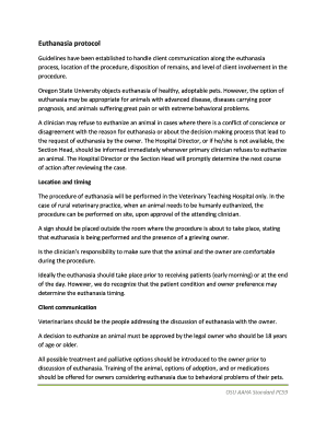Fillable Online Euthanasia protocol Fax Email Print - pdfFiller