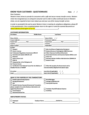 Fillable Online KNOW YOUR CUSTOMER - QUESTIONNAIRE Fax Email Print ...