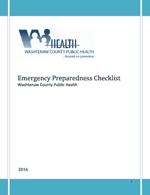 Fillable Online Family Emergency Preparedness Checklist Fax Email Print ...