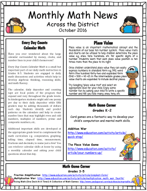 Fillable Online Monthly Math News Fax Email Print - pdfFiller