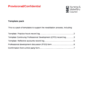 This is a pack of templates to support the revalidation process ...
