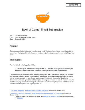 Fillable Online Bowl of Cereal Emoji Submission Fax Email Print - pdfFiller