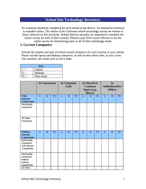 School Site Technology Inventory Doc Template | pdfFiller