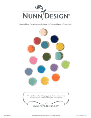 Fillable Online How to Make These Pantone Colors with Colorized Resin ...