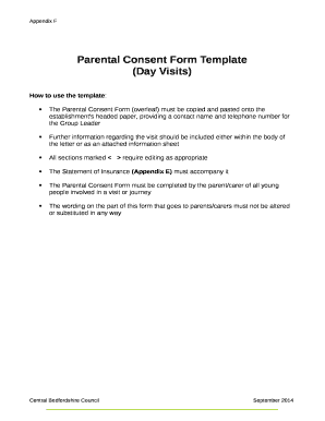 Parental Consent Template(Day Visits) - evolve edufocus co Doc Template | pdfFiller