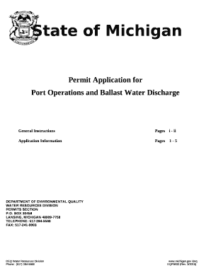 Port Operations and Ballast Water Discharge Doc Template | pdfFiller