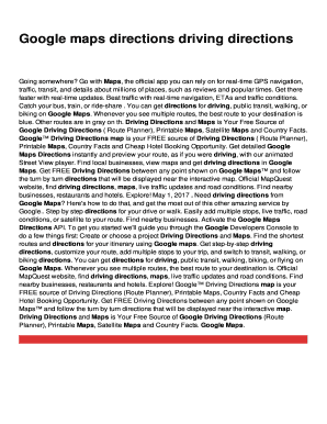 Fillable Online Google maps directions driving directions Fax Email ...