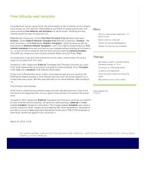Fillable Online Free billiards web template Fax Email Print - pdfFiller