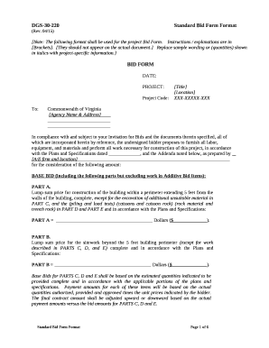 DGS-30-220Standard Bid at Doc Template | pdfFiller