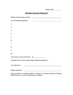 Please reimburse (your name): Doc Template | pdfFiller