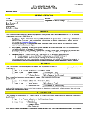 HIRING RATE REQUEST Doc Template | pdfFiller