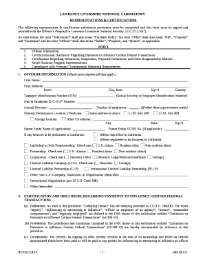 The following representation & certification solicitation provisions ...