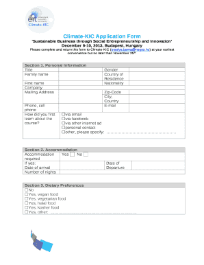 Climate-KIC Application Doc Template | pdfFiller
