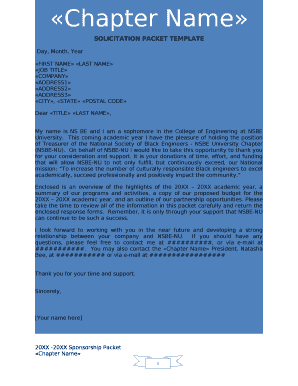 SOLICITATION PACKET TEMPLATE Doc Template | pdfFiller