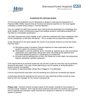 Guidelines for triennial review Doc Template | pdfFiller