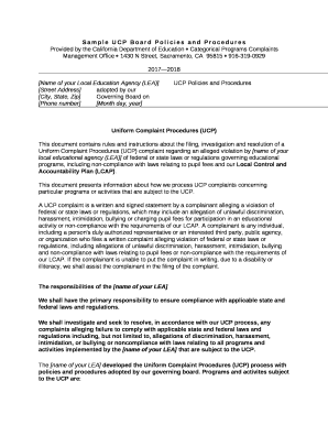 Sample UCP Board Policies and Procedures Doc Template | pdfFiller