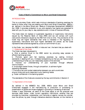 Fillable Online Code of Bank's Commitment to Micro and Small ...