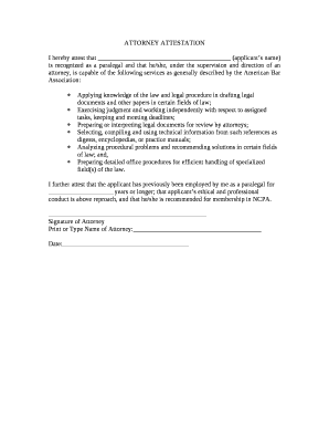 ATTORNEY ATTESTATION Doc Template | pdfFiller