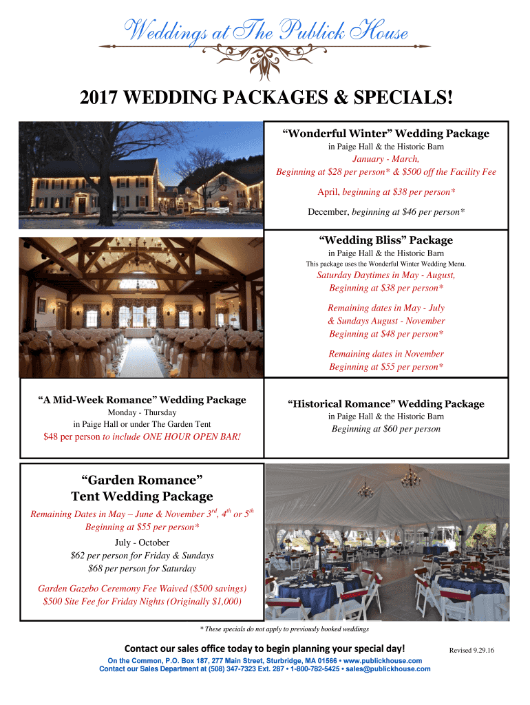Fillable Online Wonderful Winter Wedding Package Fax Email Print ...