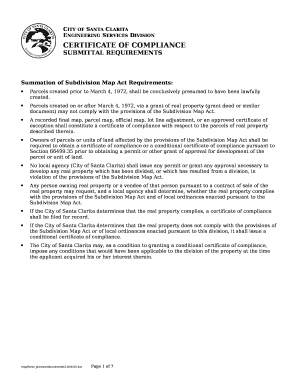 Summation of Subdivision Map Act Requirements: Doc Template | pdfFiller
