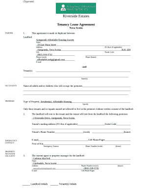 Tenancy Lease Agreement Doc Template | pdfFiller