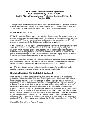 Title V Permit Review Protocol Agreement Doc Template | pdfFiller