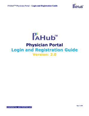 Fillable Online PAHub Physician Portal Login and Registration Guide Fax ...