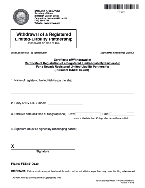 Fillable Online Withdrawal of a Registered Fax Email Print - pdfFiller