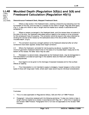 Fillable Online LL48 Moulded Depth (Regulation 3(5)(c) and 3(9) and Fax ...